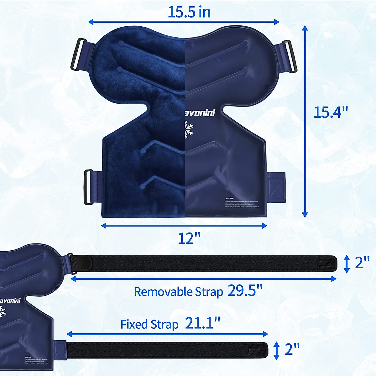 KingPavonini Shoulder Ice Pack Rotator Cuff Cold Therapy, Reusable Gel Ice Pack for Shoulder Injuries, Shoulder Ice Pack Wrap for Pain Relief, Swelling, Shoulders Surgery, Tendonitis, Bursitis, Blue