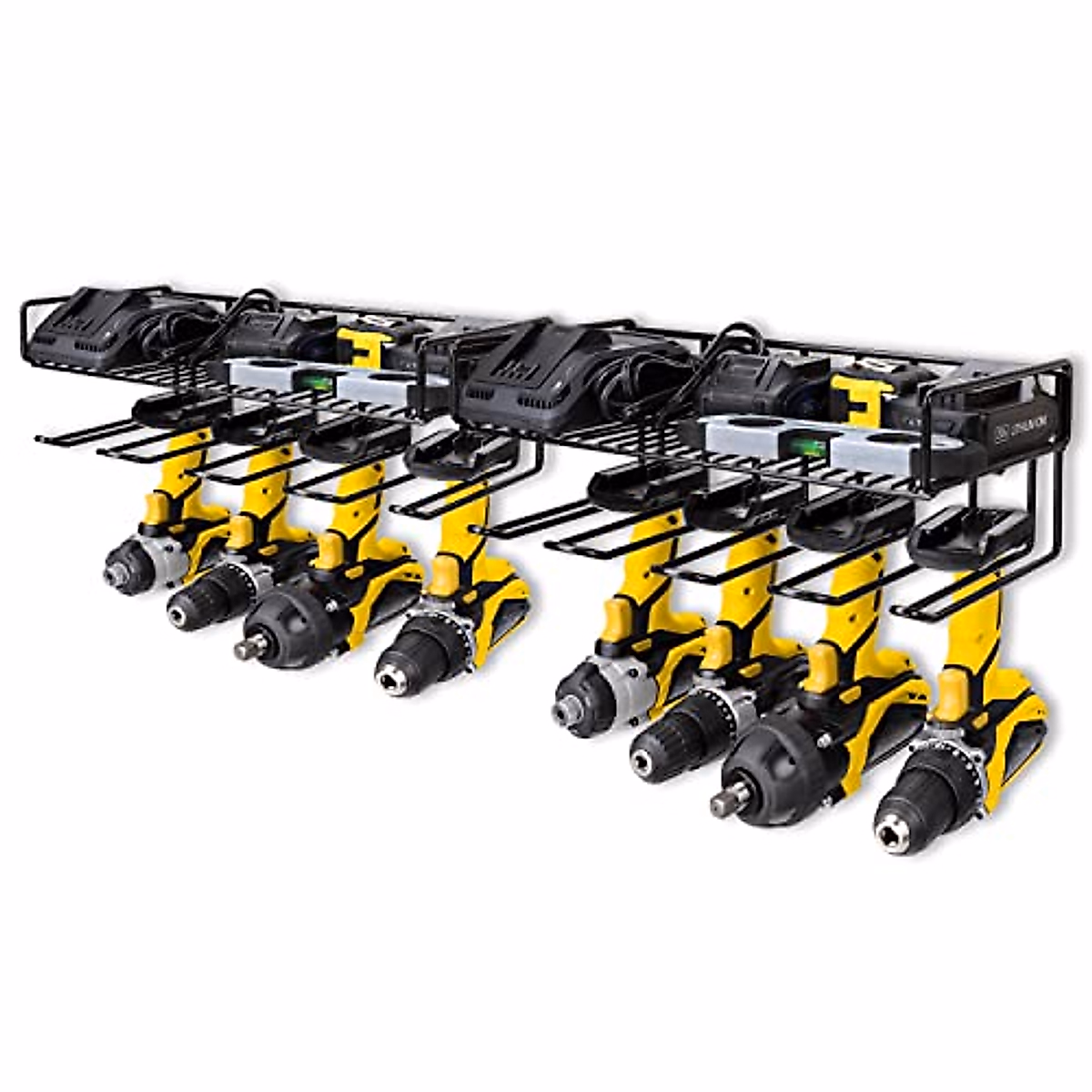 WellMall Garage Organization and Drill Storage - 2 Pack Power Tool Organizer Wall Mount Style, Great for Power Tool Drill as Tool Utility Shelves & Tool Rack, Perfect as Gift for Him Men