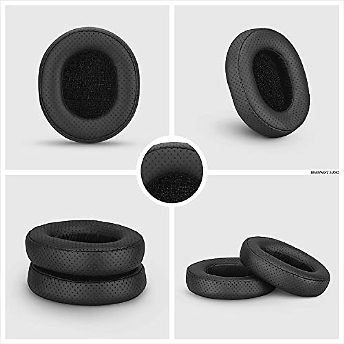 Enhanced Arctis Earpads for 1, 3, 5, 7, 9, Pro & Prime Headphones, with Real Memory Foam, PU Leather Perforated, Upgrade Over Standard Arctis Ear Cushions by Brainwavz (Black)