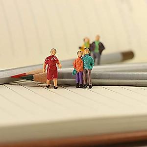 P100W 100pcs 1:87 Painted Figures HO Scale Standing People Assorted Poses Model Trains