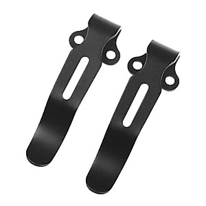 6 Pieces Deep Carry Pocket Clips, Black and Stone Wash Titanium Pocket Clips with Screws for Benchmade 535 (Black and Stone Wash)