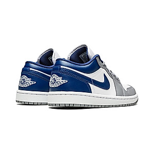 Jordan Nike Women's Air 1 Low UNC Basketball Shoe, Stealth/French Blue-white, 7