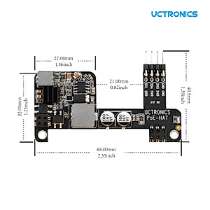 UCTRONICS PoE HAT for Raspberry Pi 4B/3B+, Power Over Ethernet (PoE) Support 802.3af PoE Network Standard, Compatible with Pi 4B / 3B+