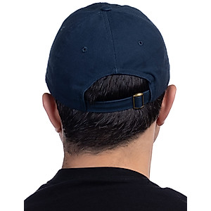 Ann Arbor T-shirt Co. Michigan State Flag Hat - Great Lakes Pride MI, Low Profile Baseball Dad Cap for Men & Women - (Navy Blue)