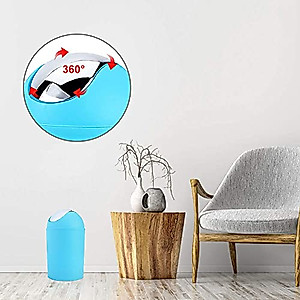 Bathroom Set Blue Bathroom Accessories Set 6 Pcs Plastic Bathroom Sets with Toothbrush Cup Toothbrush and Toothpaste Holder Soap Lotion Dispenser Rubbish Bin Toilet Brush with Holder Blue