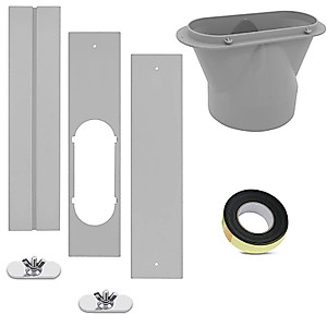 Portable AC Window Kit, Window Seal Plates Kit for Air Conditioners with Coupler Adjustable Window Seal for AC Unit Suitable for 5.1 Inch Exhaust Hose