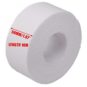 10M Length 50/38/25mm Cotton White Medical Tape Sport Binding Physio Muscle Elastic Bandage Strain Injury Support-50mm x 10m