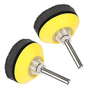 Yakamoz 2 Set 2-Inch Hook and Loop Sanding Backing Pad with Soft Foam Layer Buffering Pad for Drill Air Die Grinder Sander Rotary Tool, 1/4" Shank Adapter Included