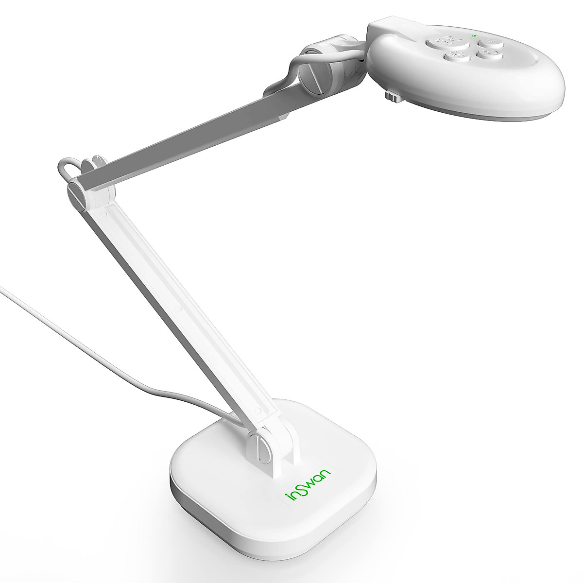 INSWAN INS-2 4K USB 13MP Document Camera with Auto Focus, LED Light, Mic, A3-Size Capture, Compatible with MacOS, Windows, Chromebook for Remote Teaching, Web Conferencing, IWBs, Live Demo