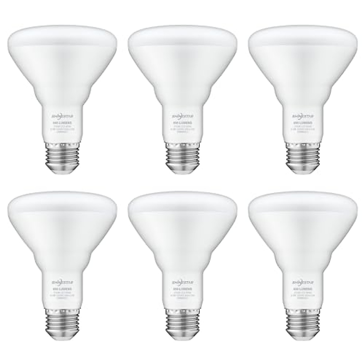 SHINESTAR 6-Pack BR30 LED Bulb 65W Equivalent, Recessed Light Bulbs, 2700K Warm White, Dimmable, 650LM, E26 Base
