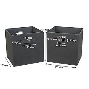 Household Essentials, Black Cobblestone 2 Pack Open Storage Bins with Dual Handles, 13 x 12 x 13