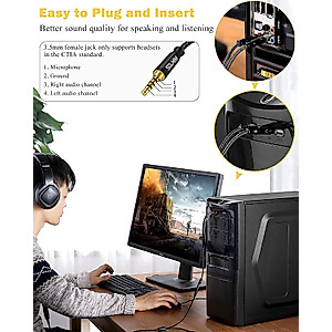 SOLMIMI Bundle Headset Splitter Cable with 4 Pole TRRS Headphone Extension Cable 4FT