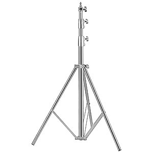 Stainless Steel Heavy Duty Photography Tripod Light Stand, 9.19 Feet/2.8m Studio Lighting Tripod for Speedlight, Strobe Light, Softbox, Umbrella