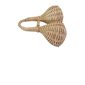 Woven Double Jingle Caxixi Shaker - African Bottle Cap