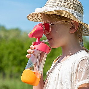 b.box 15oz Tritan Drink Bottle: Modern Water Bottle with Flip Straw for Toddlers & Kids. Spill Proof, Leak Proof, BPA Free. Great for School/Daycare or Next Step after Sippy Cups (Ocean Breeze)