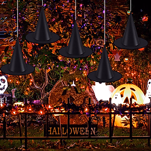 Ruisita 12 Pieces Halloween Black Witch Hat Costume Accessories Halloween Witch Cosplay Hats for Halloween Decoration