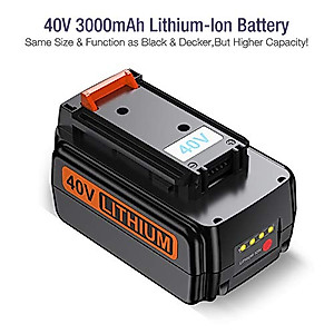 Powerextra 3.0Ah 40-Volt MAX Replacement Battery Compatible with Black&Decker LBX2040 LBX36 LBXR36 LBXR2036 40V Lithium Ion Battery