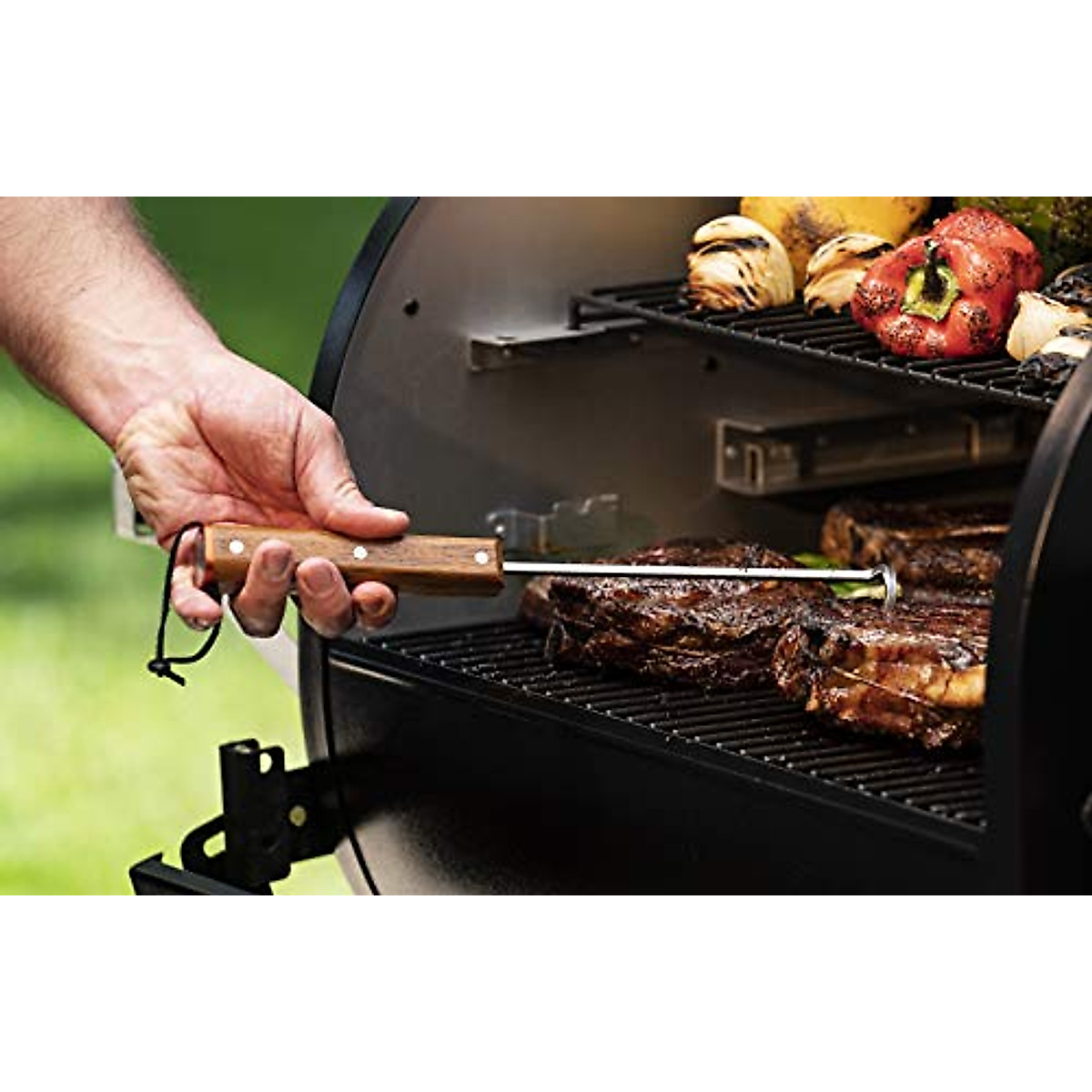 Traeger Pellet Grills BAC533 BBQ Pig Tail Accessory, Silver with Brown