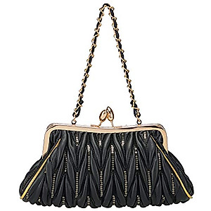 BGMIX womens purses and handbags for women handbags clutch purses for women evening bags(Black)