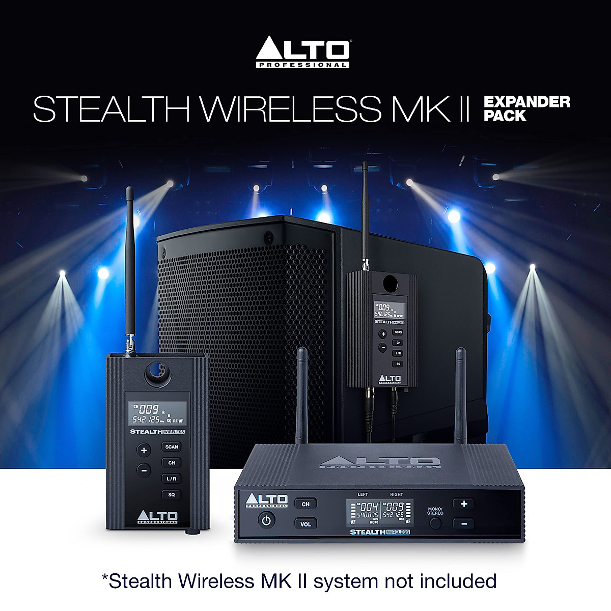 Alto Professional Expansion Pack for Stealth Wireless MKII - Single Channel UHF Wireless Receiver for Active Speakers,black