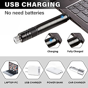GAWYOLK Green Laser Pointer High Power, [Aluminum Alloy Shell] [Built-in USB] Rechargeable Lazer Pointer Long Range (10000 Feet) Strong Laser Beam for Hiking Hunting Astronomy