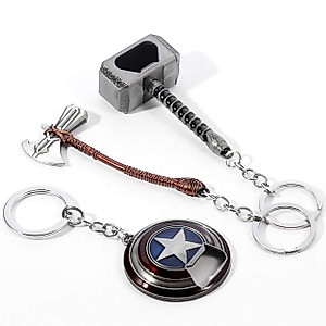 Cool Keychain Bottle Opener, Hammer Axe Shield Keychain Bottle Opener, Beer Gifts Bottle Opener for Men, Husband, Dad, Grandpa, Boyfriend …