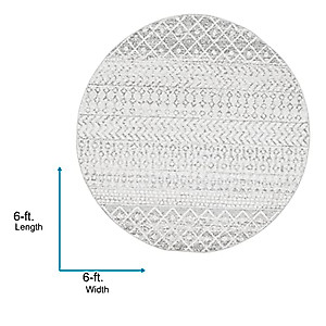 Artistic Weavers Chester Boho Moroccan Area Rug,6' Round,Grey