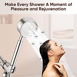 Handheld Shower Head Set High Pressure Stainless Steel High Flow Hand Shower Head with 59 Inch Hose and Bracket Brushed Finish