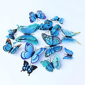24PCS Butterfly Wall Decals Removable Butterflies Wall Sticker 3D Mural Stickers for Home Bedroom Kids Room Decor (Hollow out-Black/48PCS)