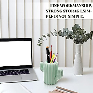 LeonBach 3 Pack Cactus Cute Pencil Holders, Pen Cup Cactus Storage Containers Cactus Office Decor Desk Accessories, Pink & White & Green