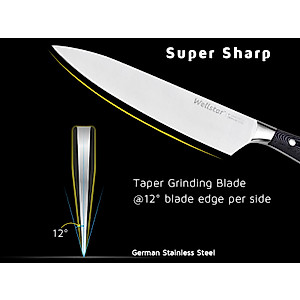 WELLSTAR Pro-Grade 3-Piece Chef Knife Set - Razor-Sharp High-Carbon Steel for Culinary Mastery at Home or Pro Kitchens