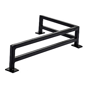 FLVFF Fingerboard Rail Metal L Solid Steel Grind Rails Ramp and Skate Parks (LR) (Black)