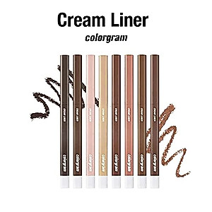 COLORGRAM Artist Formula Cream Liner - 05 Choco Brown | Best Cream Eyeliner, Ultra Pigmented, Long Lasting, Waterproof & SmudgeProof, Easy to Use, All Day Wear and Daily Makeup, Korean Beauty 0.25g