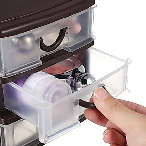 Cabilock 3 Tier Plastic Storage Drawer Units Home Office Storage Box Small Plastic Storage Drawers Desktop Case Organizer Cosmetic Makeup Container