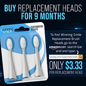 Winning Smile Electric Toothbrush Dental Kit for Adults - Best Sonic Power Cleaning Technology - Rechargeable Electronic Toothbrushes