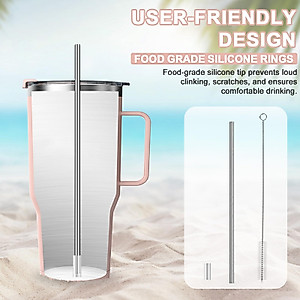 AUSOR 30 oz Tumbler with Lid and Straw,Water Bottle with Handle,Insulated Stainless Steel Tumbler for Hot & Cold, Coffee Travel Mug Cups Reusable Pink