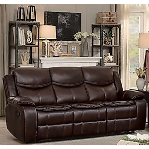 Homelegance Bastrop Double Reclining Sofa (Manual), Brown