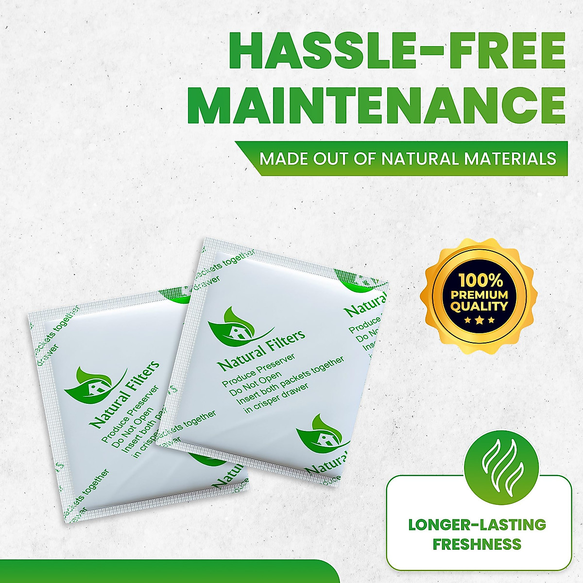 Natural Filters Replacement for Greensaver OXO Carbon Refill Packets and Crisper Inserts - 12 Pack