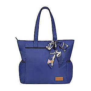 CLOUDMUSIC Gym Tote Shoulder Bag Shopping Travel For Girls Women(Dark Blue)