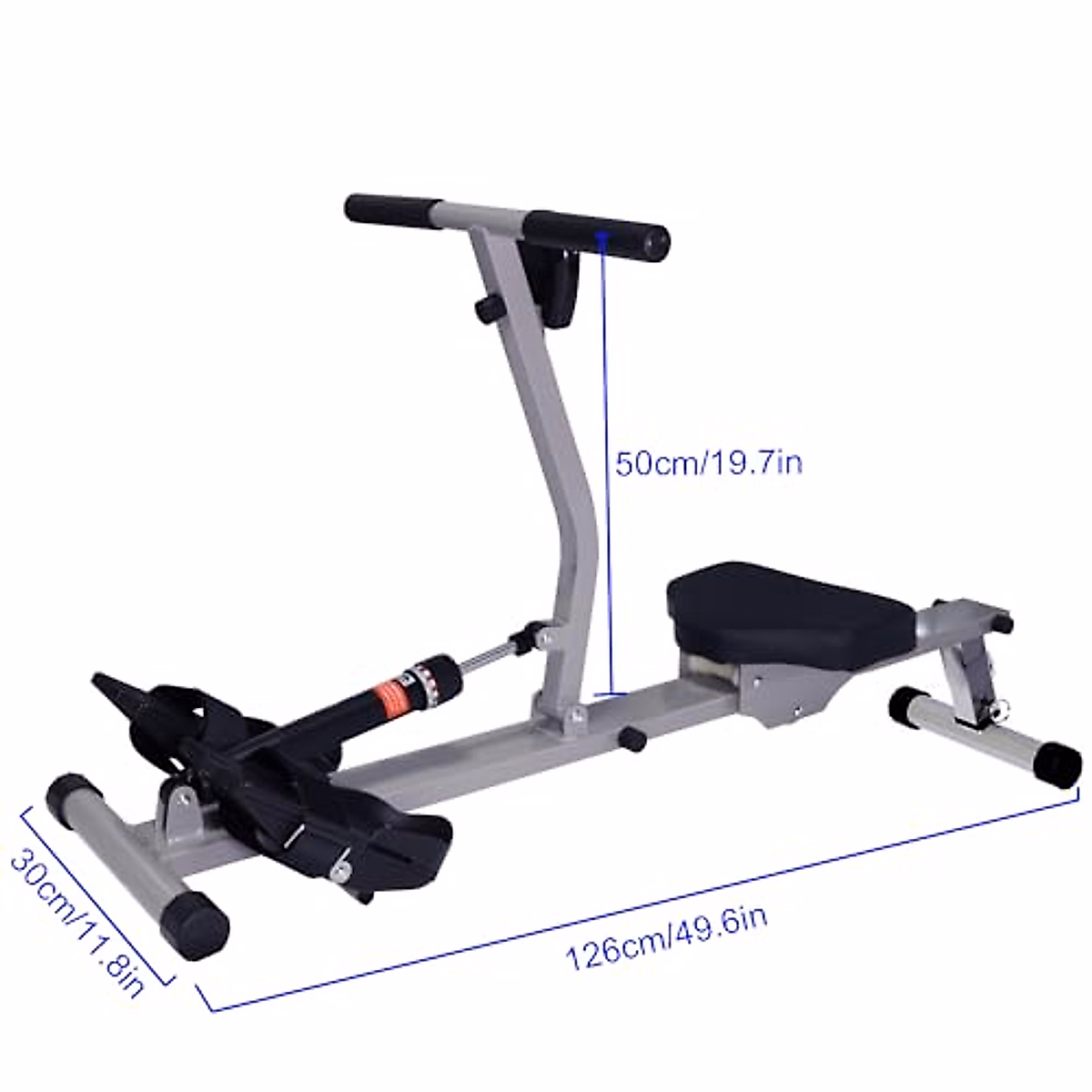 J Bryant Rowing Machine, 12 Levels of Resistance Adjustment Hydraulic Rowing Machine Home Compact Fitness Equipment, 300LBS Loading Capacity
