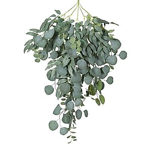 MOOVGTP Eucalyptus Swags, 31.5inch Artificial Hanging Eucalyptus Plants Green Eucalyptus Garland Eucalyptus Teardrop Swag Front Door Eucalyptus Flower for Home Garden Wedding Decoration