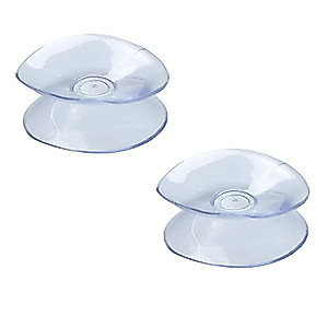 RLECS 12pcs Double Sided Suction Cups Sucker Pads for Glass, 1.18 Inch Transparent Blue PVC Plastic Small Suction Cup Without Trace