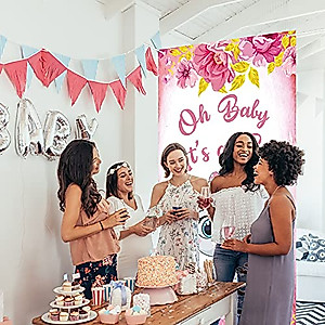 Dill-Dall Girl Baby Shower Door Banner, Oh Baby It's A Girl Sign, Girl Baby Shower / Gender Reveal / Welcome Baby Photography Background