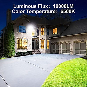 Indmird 2 Pack 100W Led Outdoor Flood Light, Outdoor Security Light, Led Stadium Lights, for Yard, Stadium, Playground, Lawn,Garden, Garages,Basketball Court