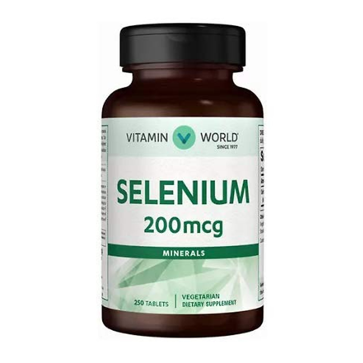 Vitamin World Selenium 200 mcg.Vegetarian Dietary Supplement 250 Tablets