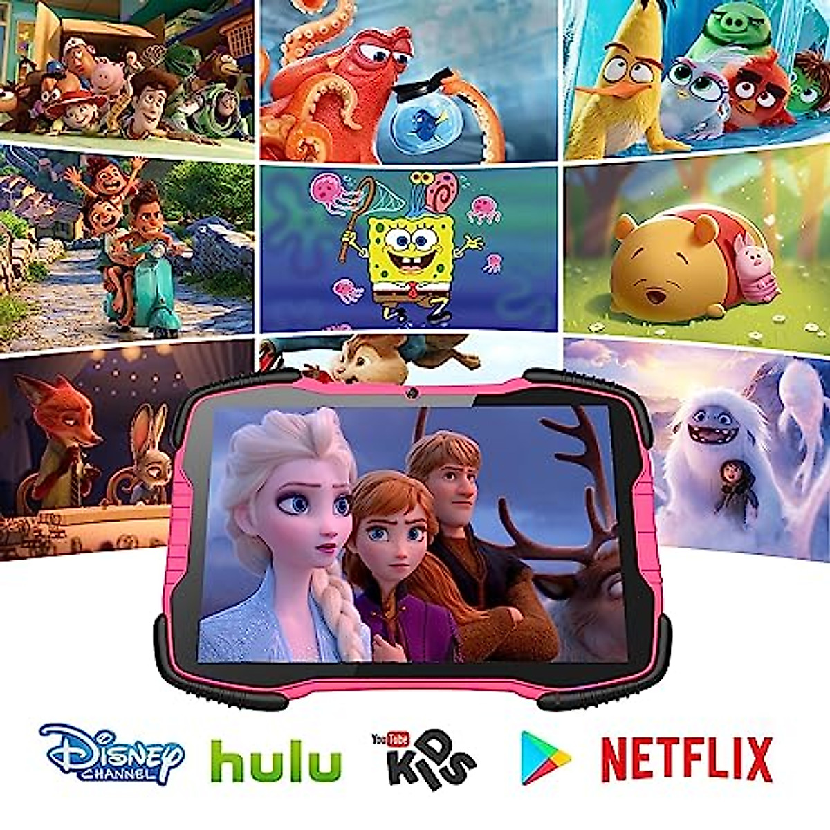 Tablet for Kids Tablet 10 inch with Case Included, Tablet for Toddlers Tablet 10 inch Children Tablets for Kids Android Tablet 3GB 64GB with WiFi Dual Camera Learning Games for Boys Girls (Roser)