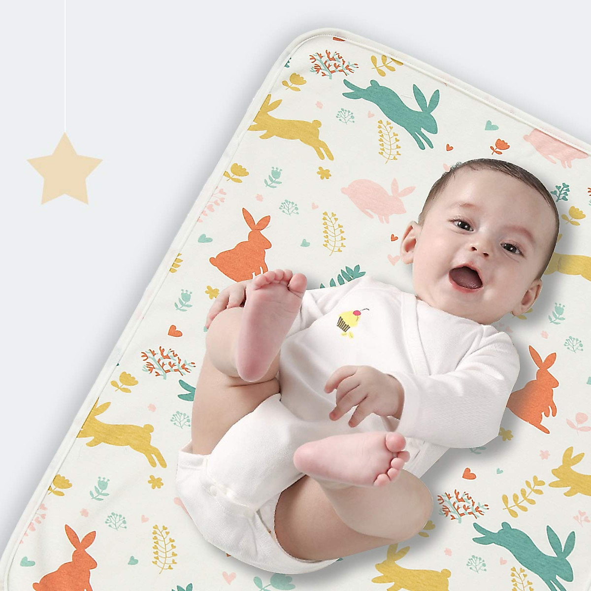 Catteyonce 2 Pcs 20x27Inches Waterproof Changing Pads,Reusable Leak Proof Crib Disaper Pads,Portable Unisex Baby Changing Mat for Home&Travel.