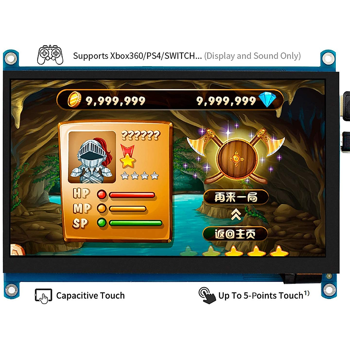 7inch HDMI LCD 1024x600 IPS Capacitive Touch Screen,HDMI/VGA Display Interface Support All Version Raspberry Pi 4B/3B+/3B/2B/Zero/Zero W/Zero WH,Jetson Nano BB Black Banana Pi Windows 10/8.1/8/7