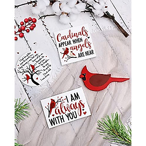 Cardinal Tiered Tray Decor Memorial Gifts Wooden Red Birds Cardinals Christmas Decorations Winter Farmhouse Sign Red Cardinals Appear When Angels Are Near Bird on Tree Cardinal Gift for Her Set of 4