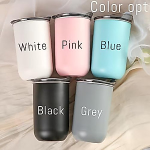 Custom Insulated Coffee Tumbler, 10oz Engraved Stainless Steel Coffee Mug, Personalized Mug with Lid, Spill Proof, Hot Beverage and Cold, Portable Thermal Cup, Ideal Customized Gift for Women, Men